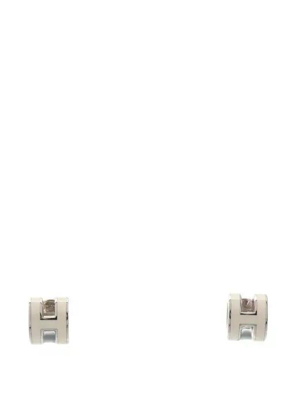 Hermès 2010s Mini Pop H Earrings - Silver