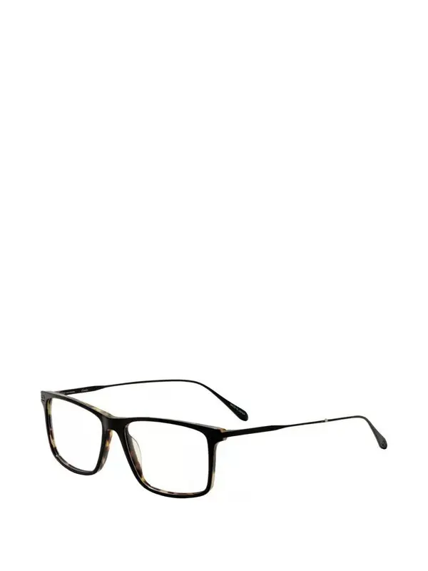 John Varvatos Tortoiseshell-effect Rectangle-frame Glasses