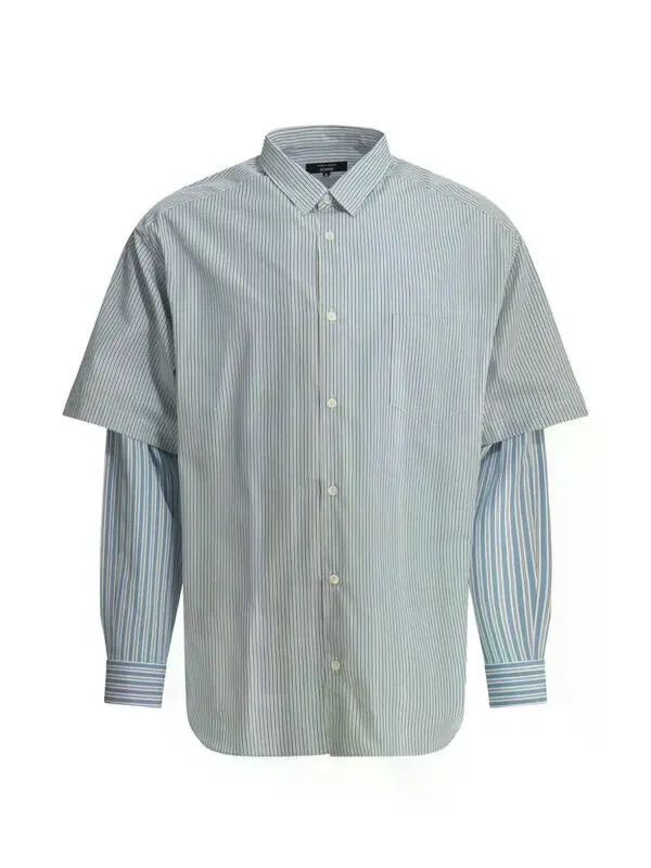 Comme Des Garçons Striped Layered-sleeve Shirt