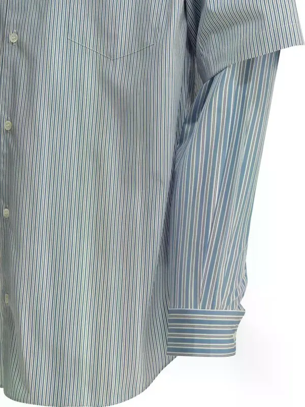 Comme Des Garçons Striped Layered-sleeve Shirt