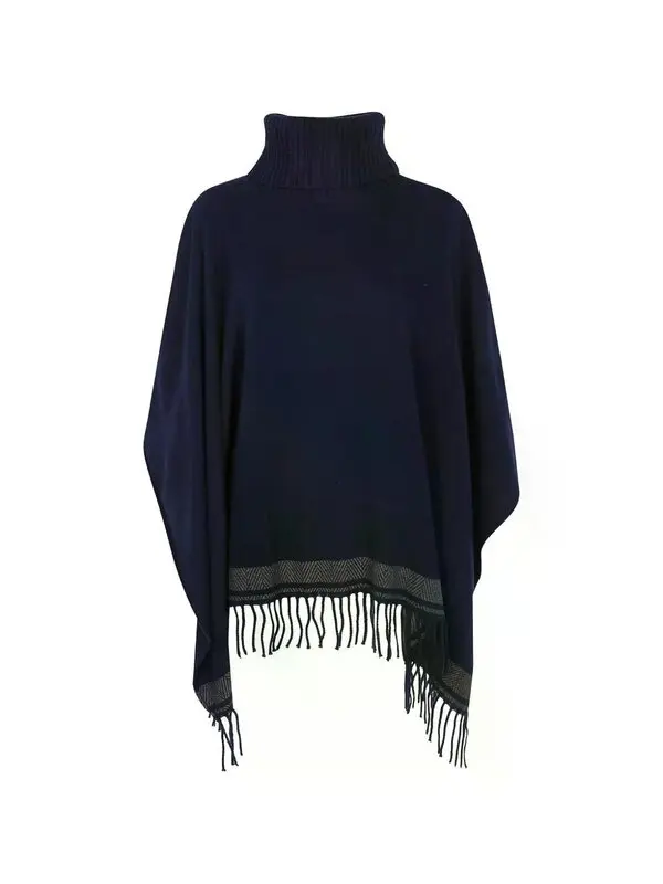 Ralph Lauren Fringed Herringbone Cape