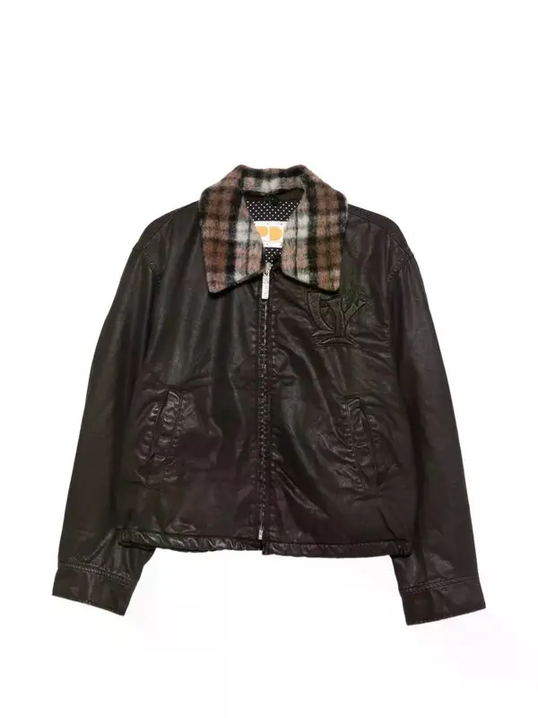 PDF Check-collar Logo-embossed Jacket