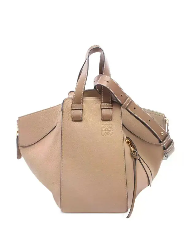 Loewe 2000s Small Hammock Leather Tote Bag - Neutrals
