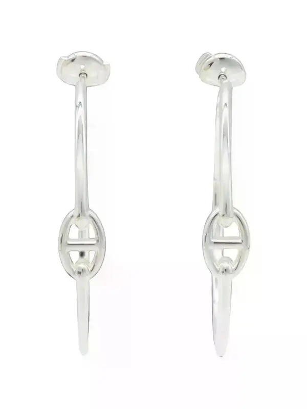 Hermès 2010s Gm Chaîne D'ancre Hoop Earrings