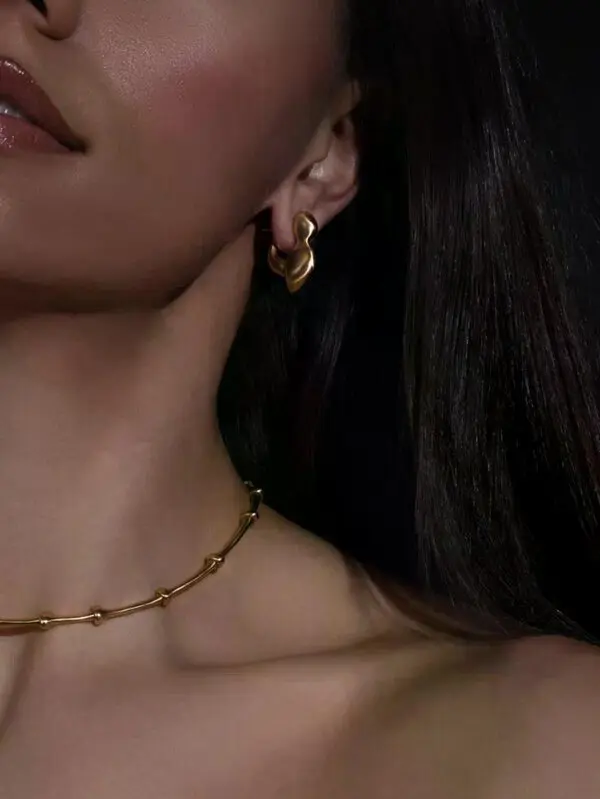 Vram Polished Finish Hoop Earrings