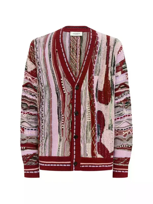 LANEUS Jacquard-knit Cardigan