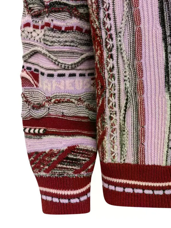 LANEUS Jacquard-knit Cardigan
