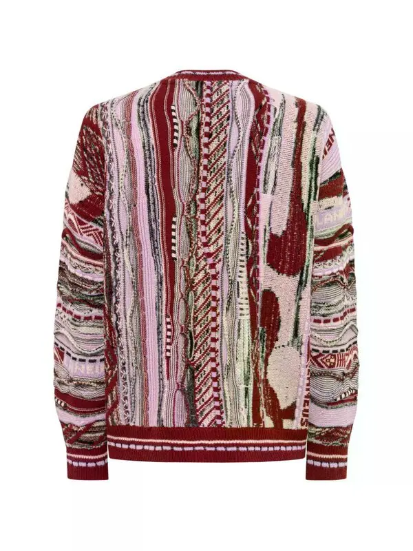 LANEUS Jacquard-knit Cardigan