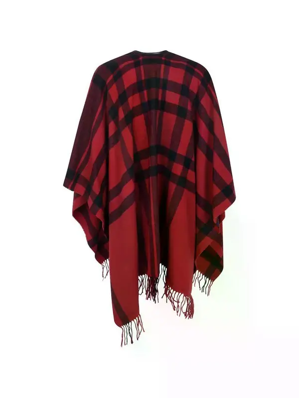 Ralph Lauren Fringed Checked Cape