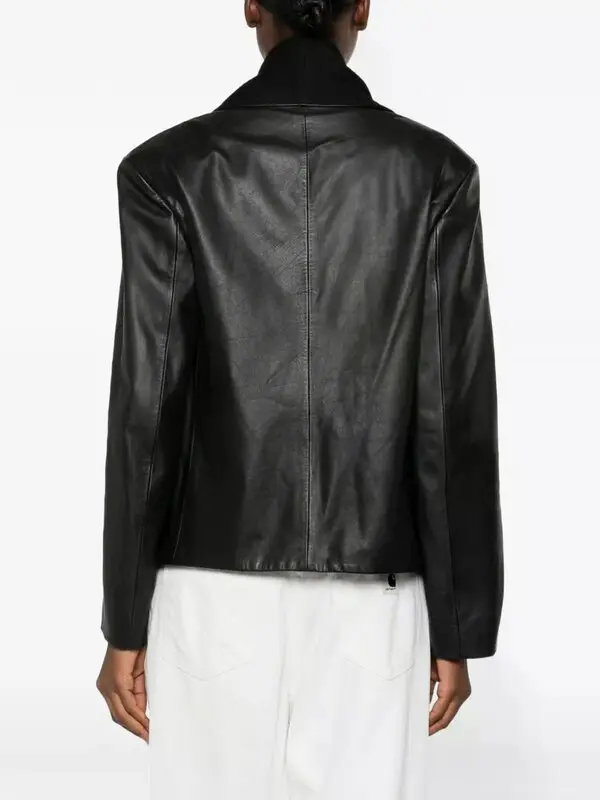 TOTEME Leather Shawl-lapel Jacket