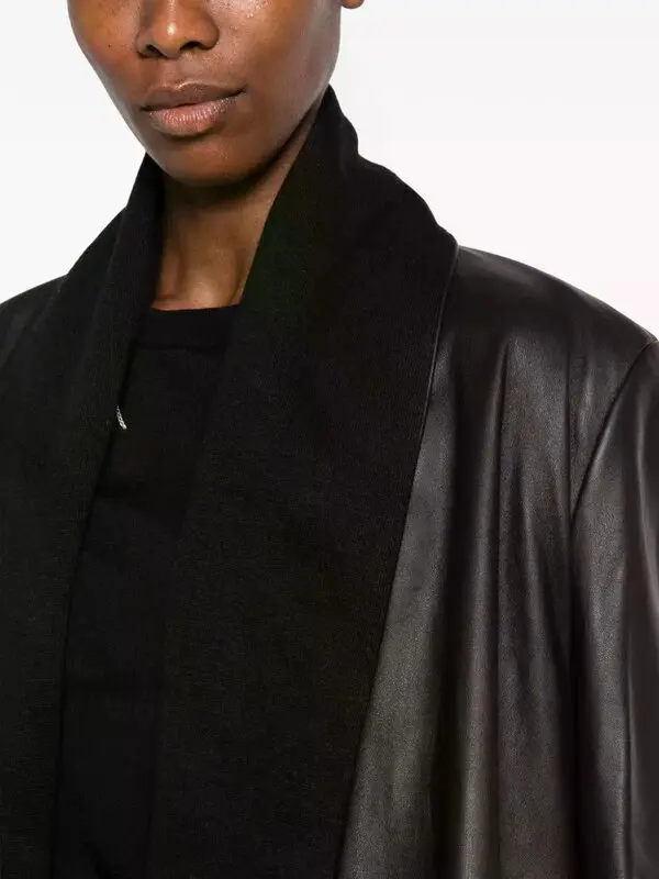 TOTEME Leather Shawl-lapel Jacket