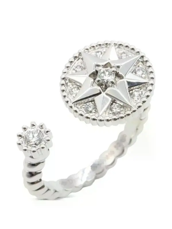 Dior 2010s Rose Des Vents Diamond Ring - Silver