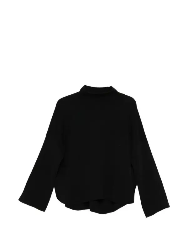 ALLUDE High-neck Wide-sleeve Sweater