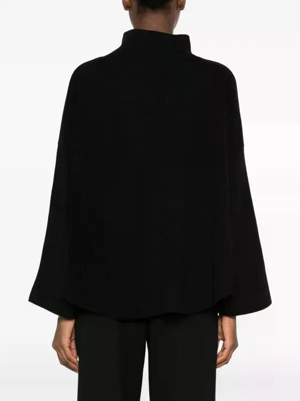 ALLUDE High-neck Wide-sleeve Sweater