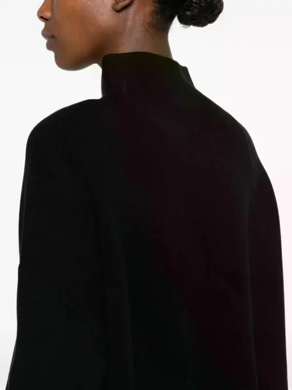 ALLUDE High-neck Wide-sleeve Sweater