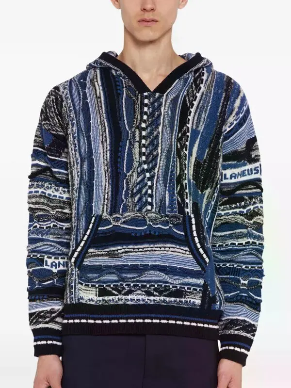 LANEUS Jacquard Boxy-fit Hoodie