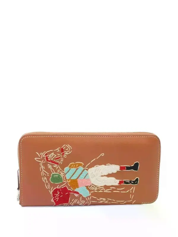 Hermès 2017 Azap Long Embroidered Wallet - Brown