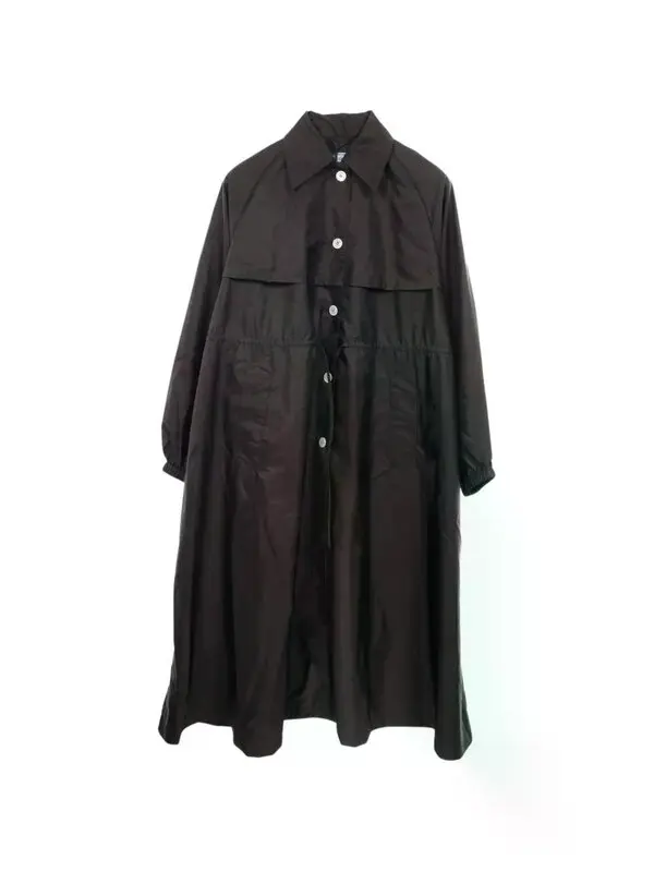 Prada 2010s Re-nylon Convertible Collar Coat - Black