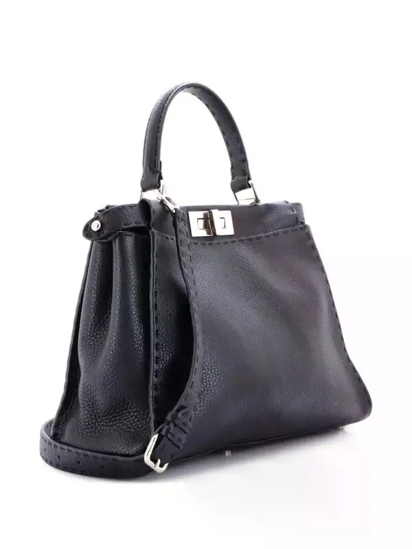 Fendi Selleria Peekaboo Bag Leather Medium Satchel - Black