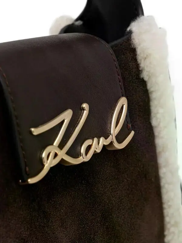Karl Lagerfeld Shearling-trim Cross Body Bag