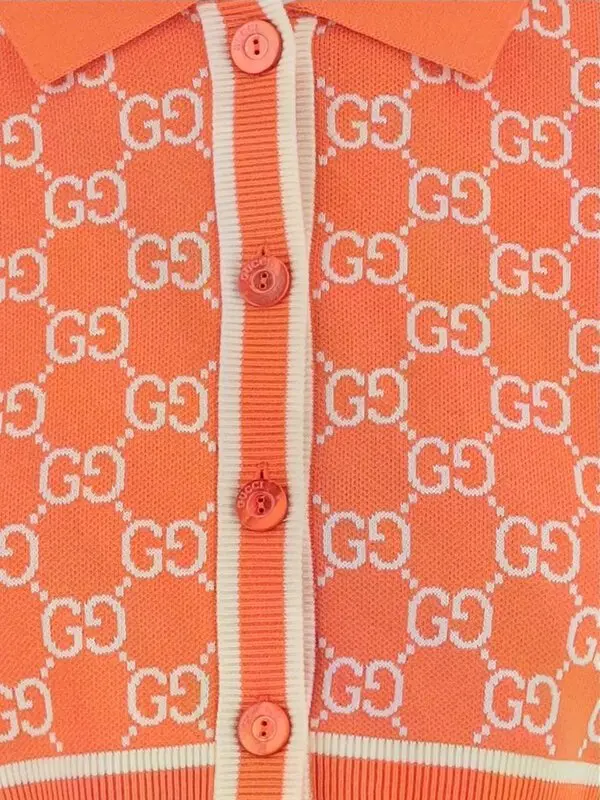 Gucci Monogram-pattern Knitted Shirt - Orange