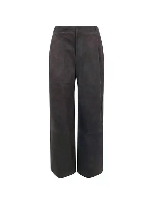 THE JACKIE LEATHERS Promise Wide-leg Suede Trousers - Brown