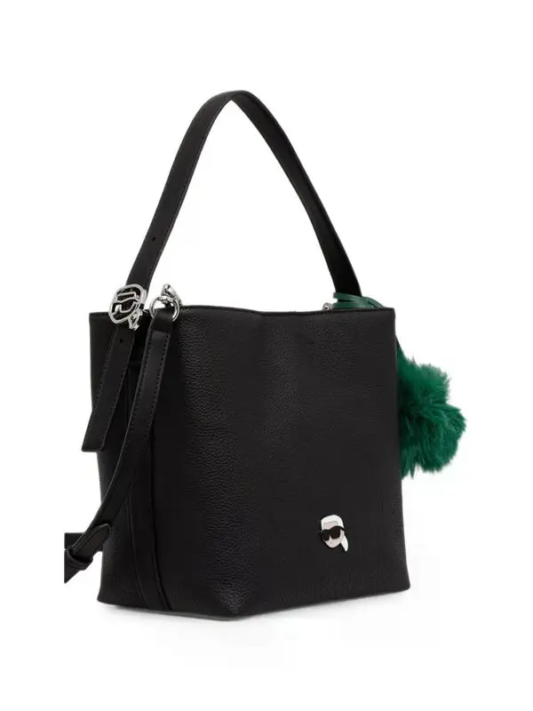 Karl Lagerfeld Logo-plaque Pompom-detail Tote Bag