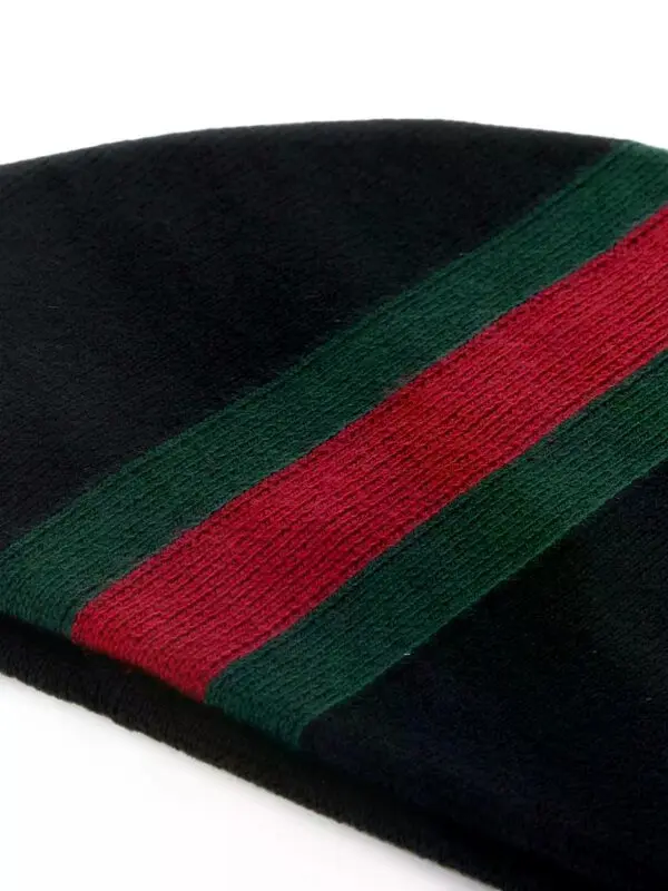 Gucci Web Stripe Beanie Hat - Black