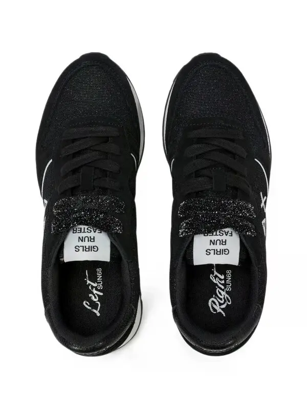 SUN 68 Ally Glitter Logo-embroidered Sneakers