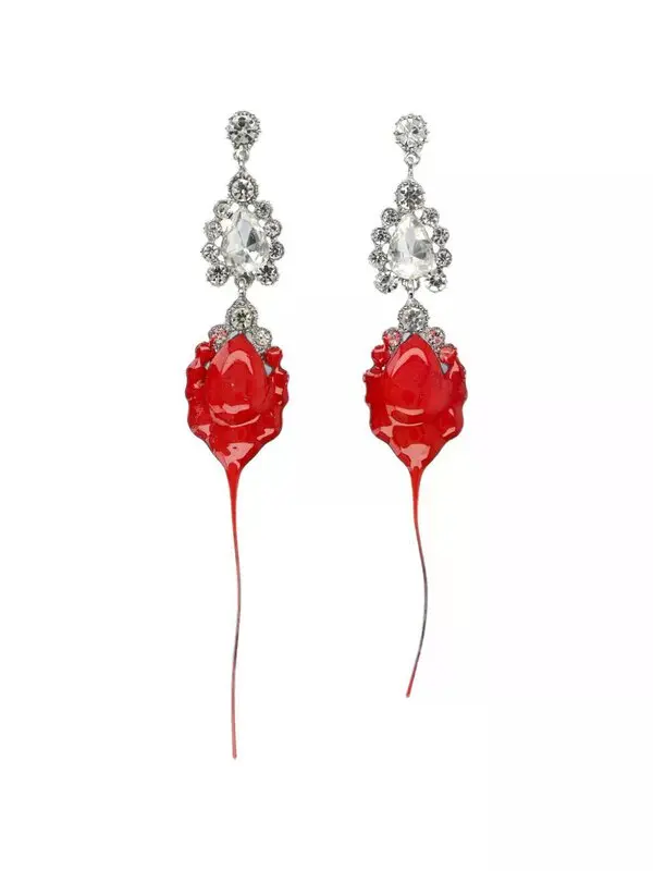 Ottolinger Crystal-embellished Dipped Earrings - Silver