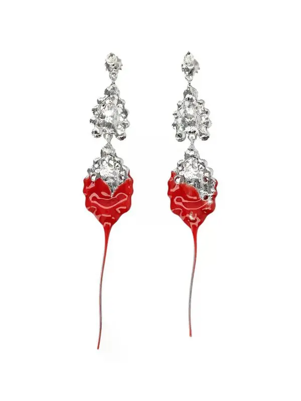 Ottolinger Crystal-embellished Dipped Earrings - Silver