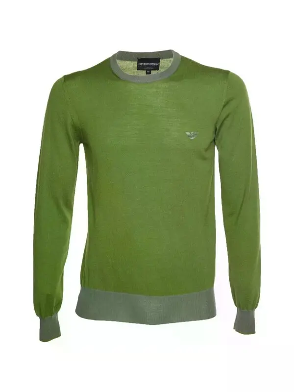 Emporio Armani Logo-embroidered Elbow-patch Sweater