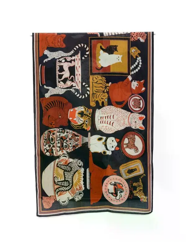 INOUI EDITIONS Graphic-print Scarf - Black