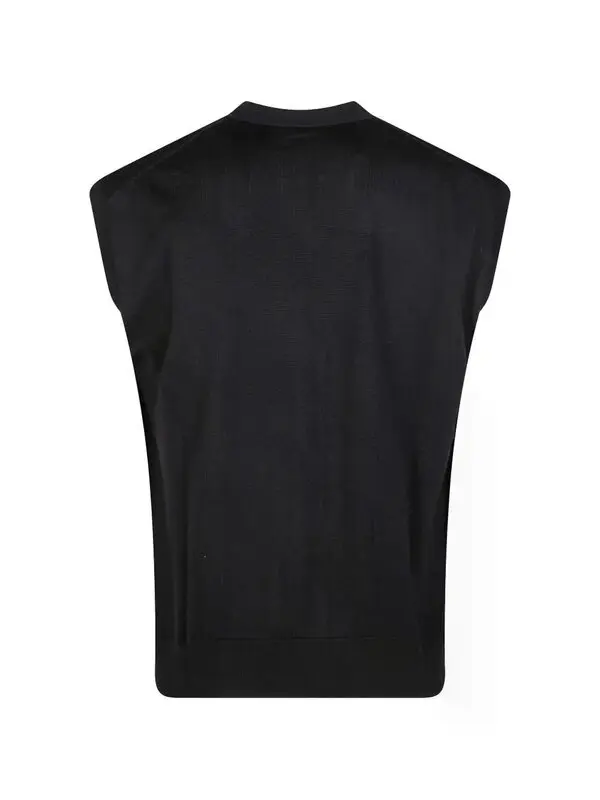 PAOLO PECORA V-neck Button-up Vest - Black