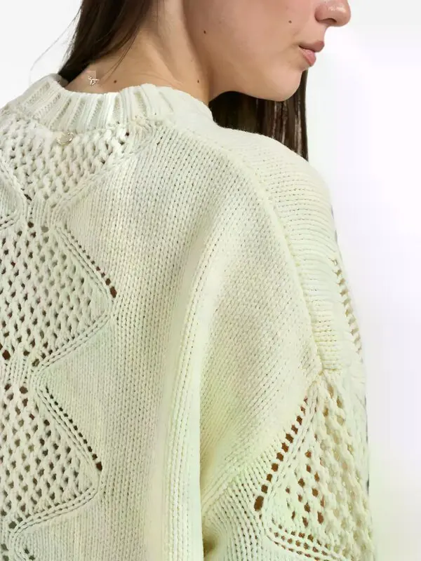 Liu Jo Crystal-embellished Open-knit Sweater