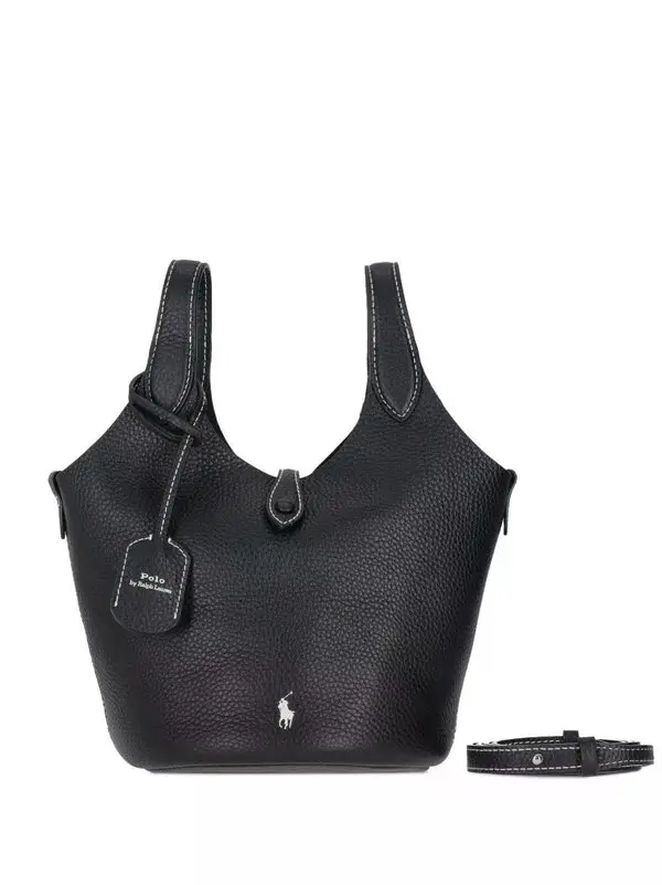 Polo Ralph Lauren Grained-leather Tote Bag - Black