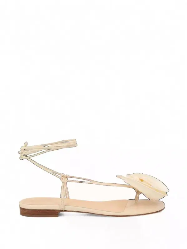 Magda Butrym Silk Flower Tie-fastening Sandals