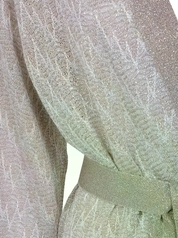 D.exterior Belted Open-knit Cardigan