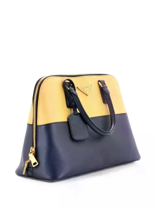 Prada Bicolor Promenade Bag Saffiano Leather Medium Tote Bag