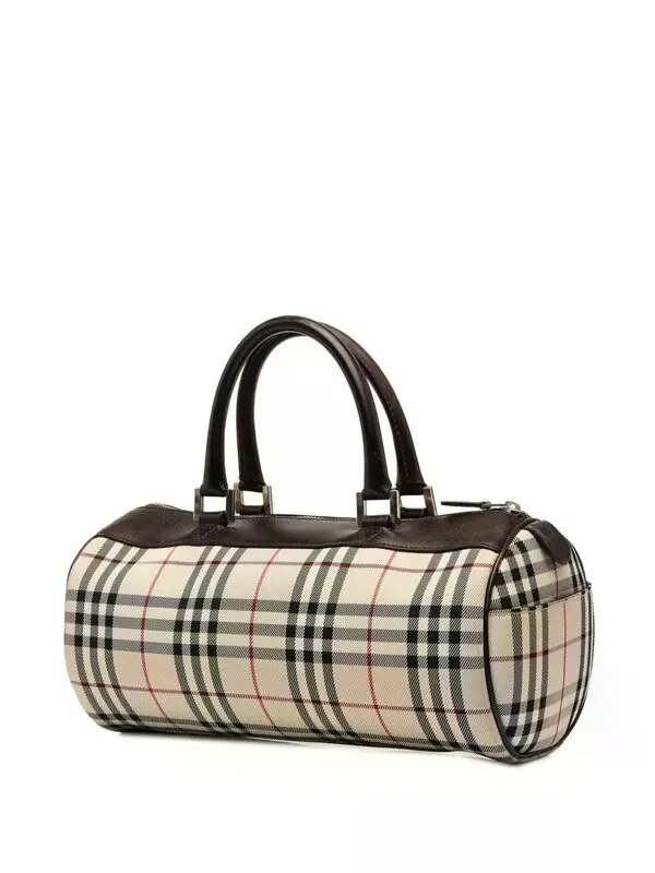 Burberry 2000-2017 House Check Canvas Barrel Handbag
