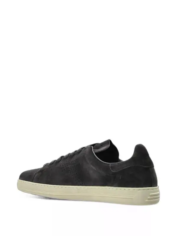 TOM FORD Warwick Perforated-logo Suede Sneakers - Grey