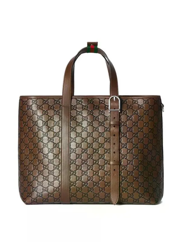 Gucci Large Emblem Gg Buckle Tote Bag