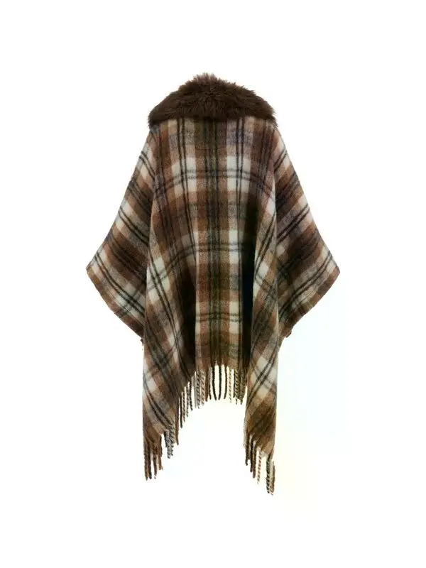 Moncler Plaid Cape