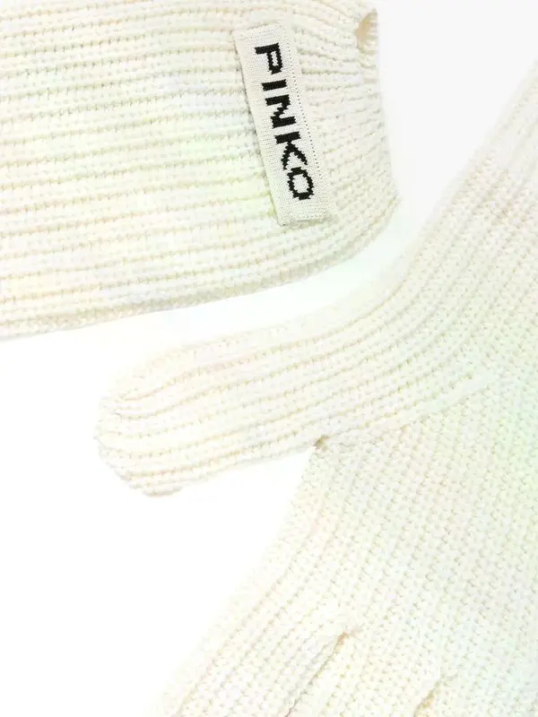 Pinko Grecia Long Gloves With Logo Lettering