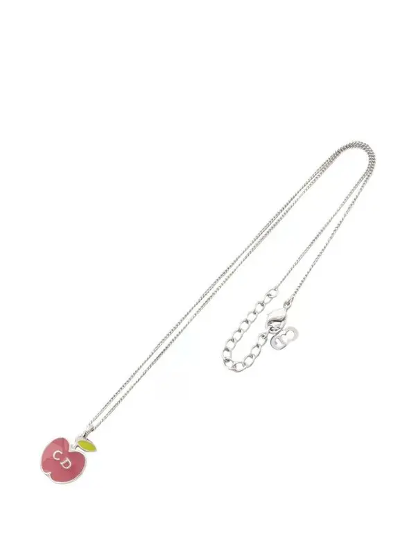 Dior 2010 Apple Cd Logo Necklace - Silver