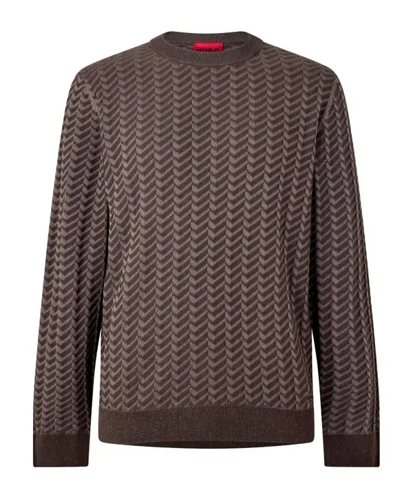 Hugo Boss Herringbone Crew Neck Sweater