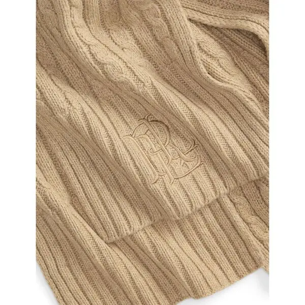 Ralph Lauren Cable Knit Long Scarf - Nude