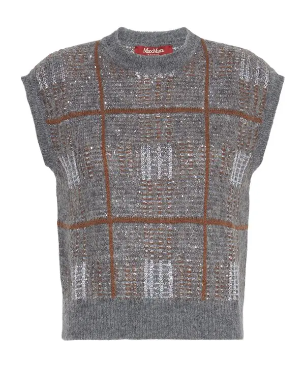 Max Mara Wool, Mohair And Cashmere Gilet Medium Grey