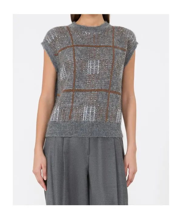 Max Mara Wool, Mohair And Cashmere Gilet Medium Grey