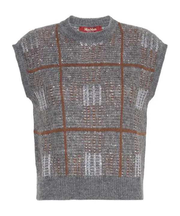Max Mara Wool, Mohair And Cashmere Gilet Medium Grey - Medium Gray